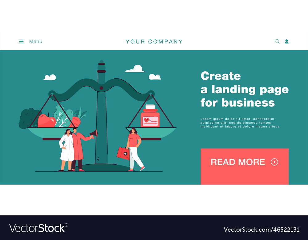 Tiny doctors and huge scales Royalty Free Vector Image