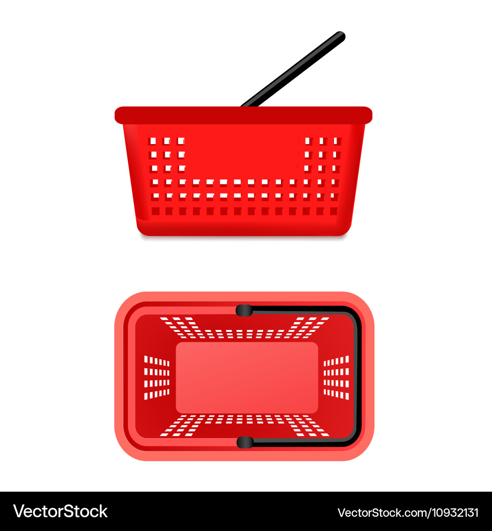 Two Views Of Supermarket Basket Royalty Free Vector Image