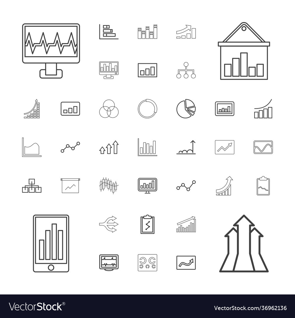 37 chart icons Royalty Free Vector Image - VectorStock