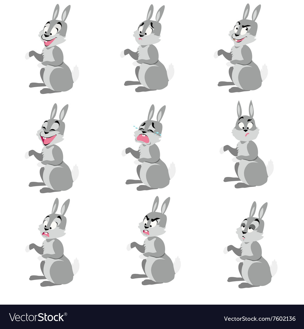 9 rabbits Royalty Free Vector Image - VectorStock