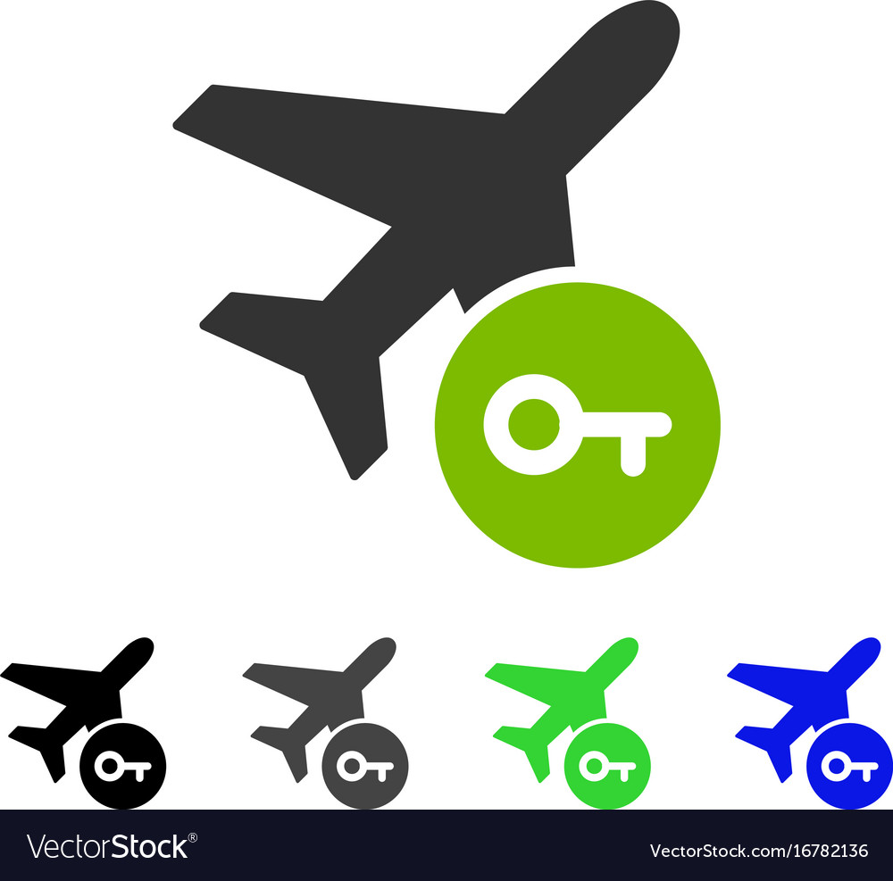 Airplane key flat icon Royalty Free Vector Image