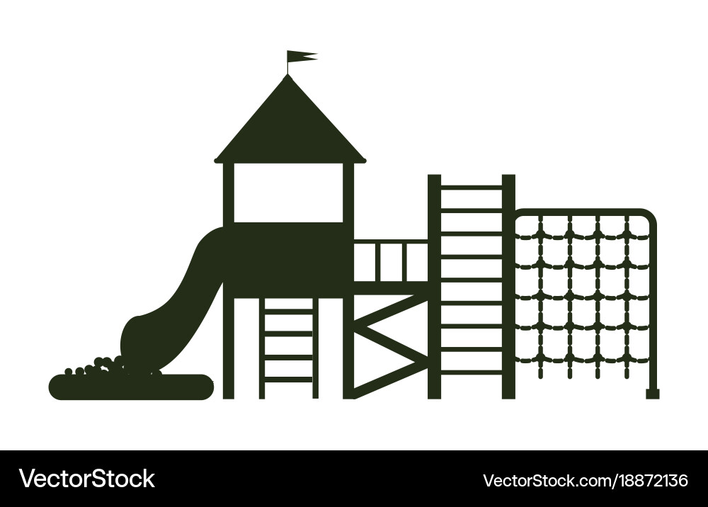 Big playground for kids with ladders and balcony Vector Image