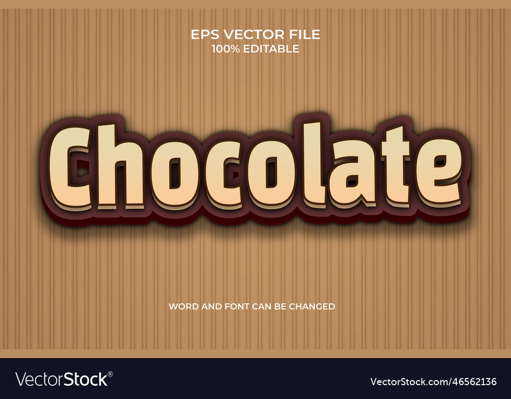 Chocolate 3d editable text effect Royalty Free Vector Image Chocolate 3d editable text effect Royalty Free Vector Image
