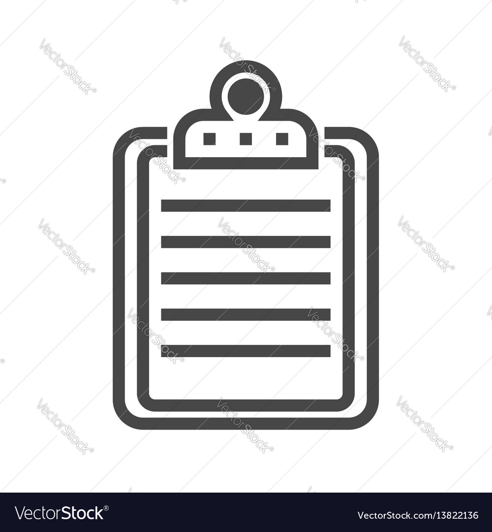 Clipboard thin line icon Royalty Free Vector Image