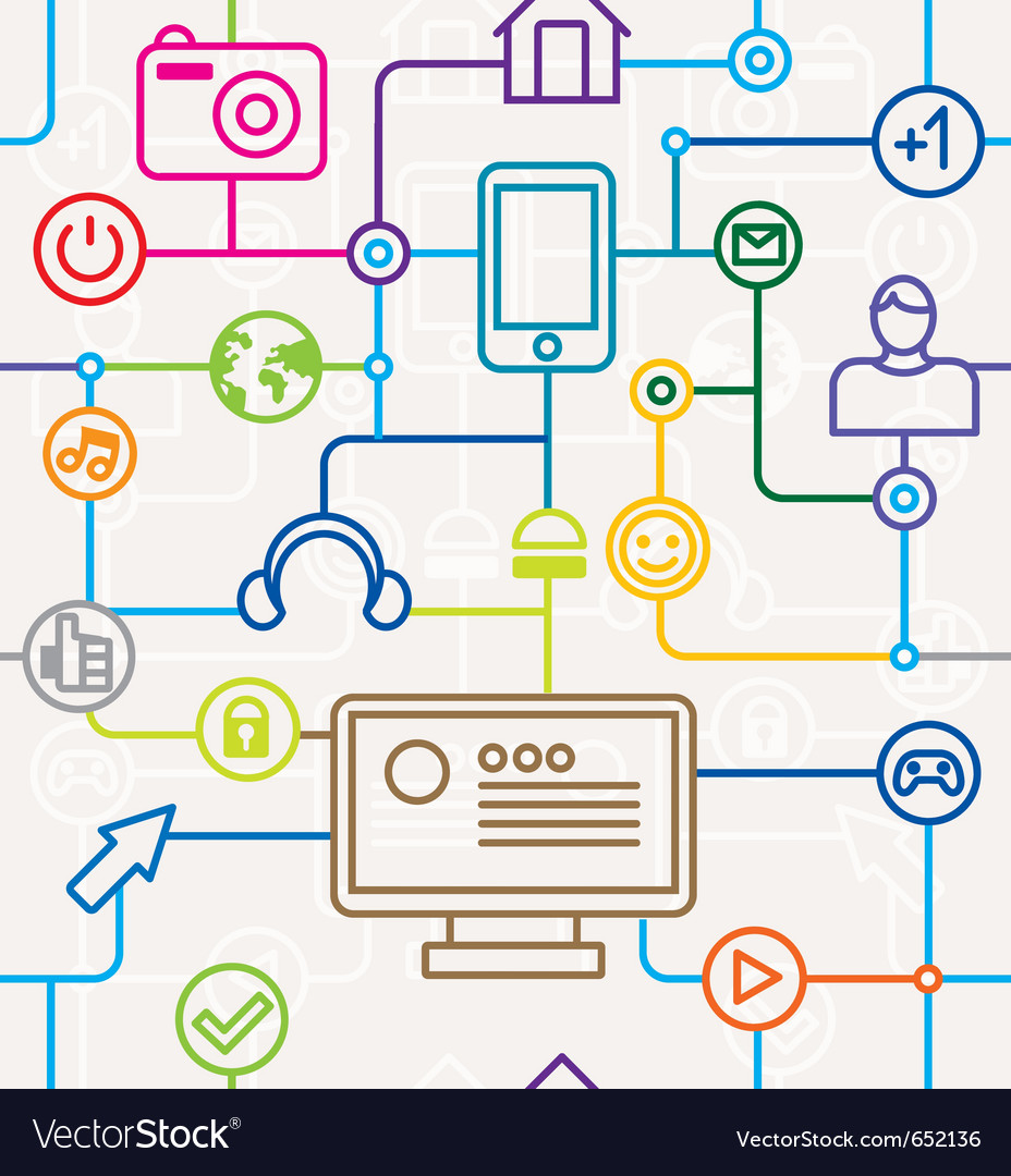 Colorful internet seamless pattern Royalty Free Vector Image