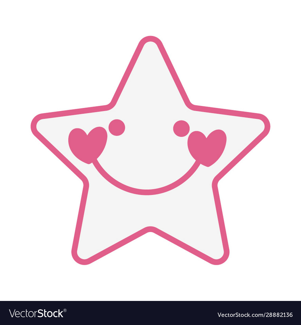 Cute star kawaii comic character Royalty Free Vector Image