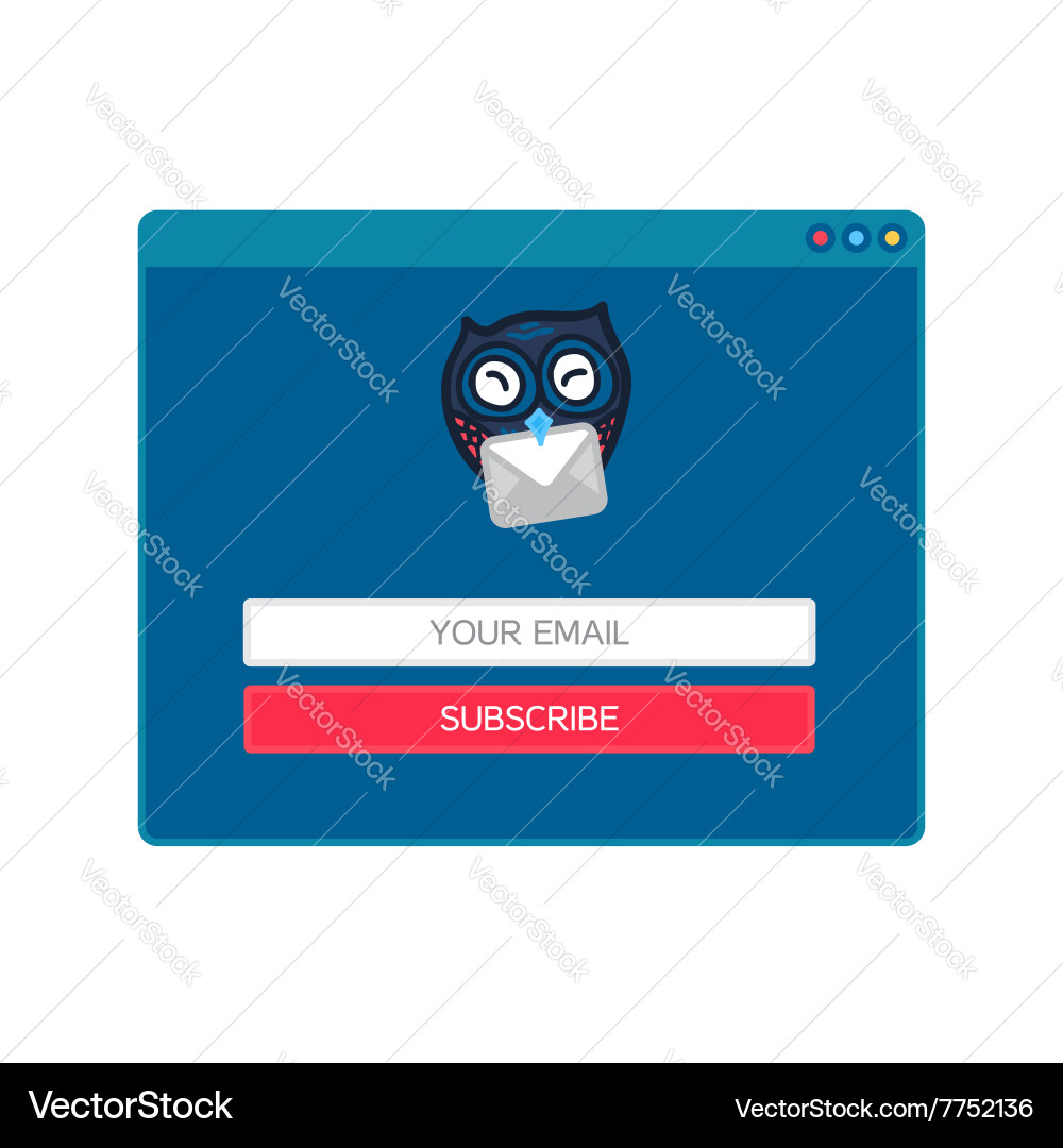 Form of email subscribe newsletter Royalty Free Vector Image