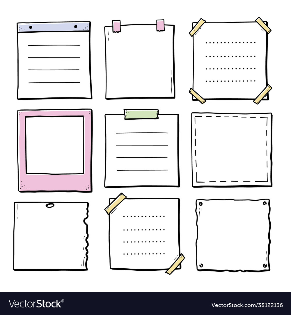 Hand drawn set paper sticker photo frame Vector Image Hand drawn set paper sticker photo frame Vector Image