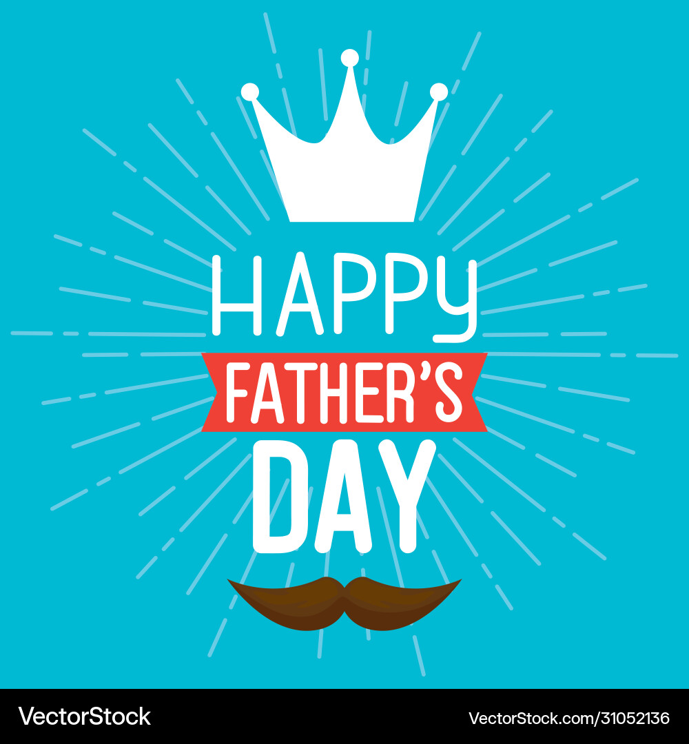 Happy fathers day card with king crown Royalty Free Vector