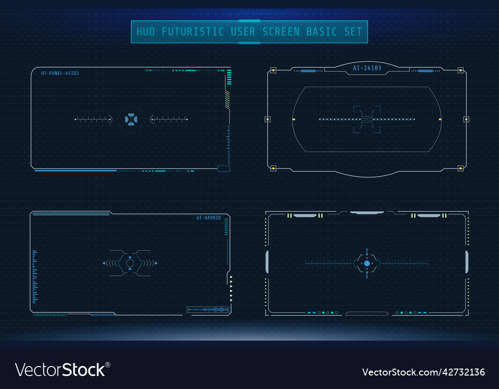 Hud futuristic elements user interface screen Vector Image