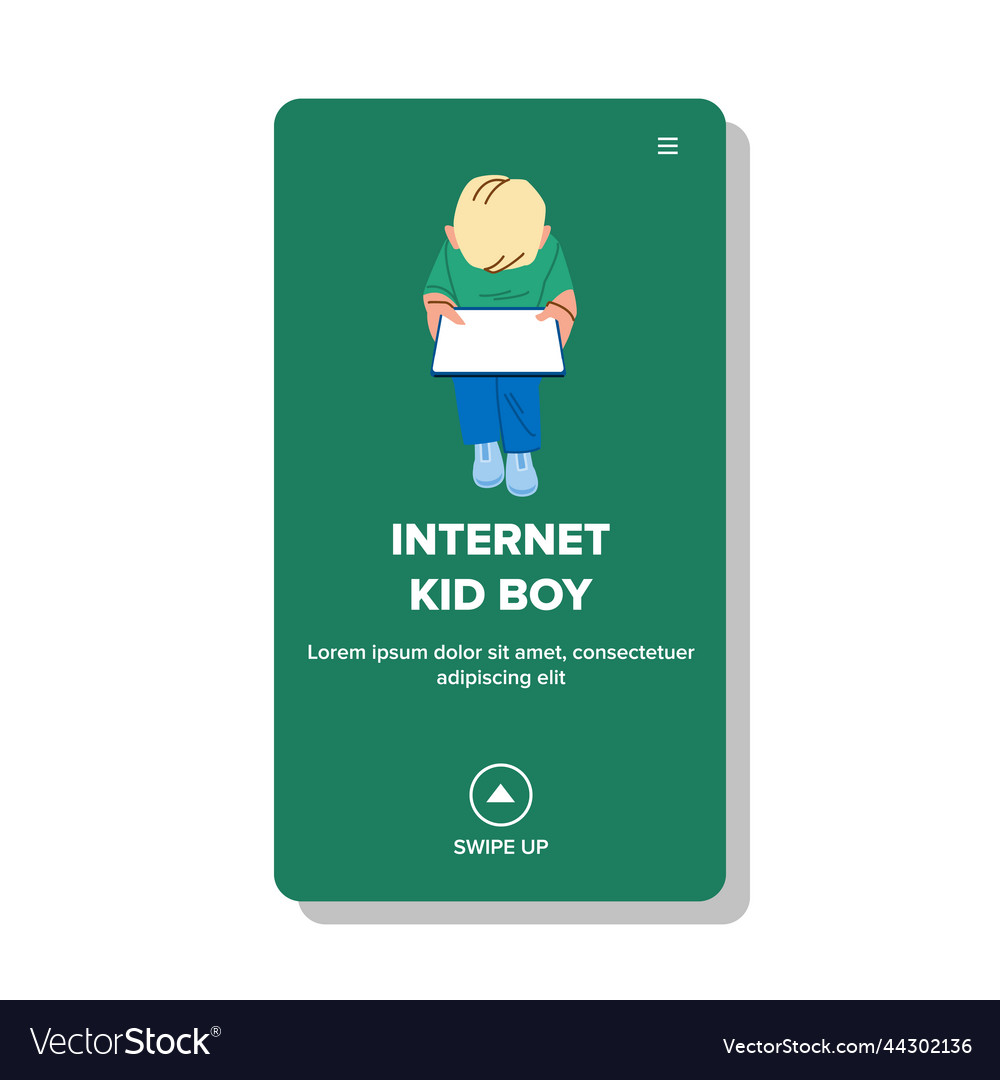 Internet kid boy Royalty Free Vector Image - VectorStock