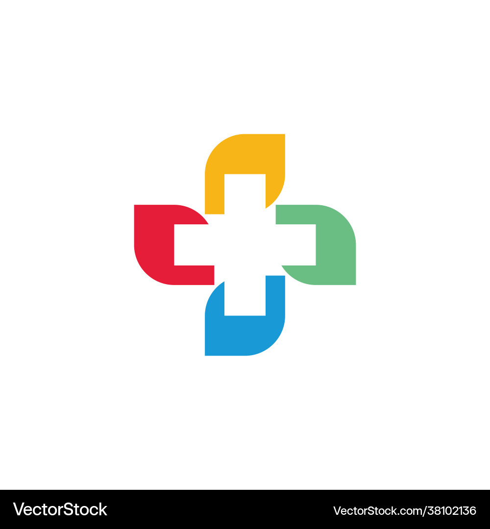 Medical plus health logo design Royalty Free Vector Image