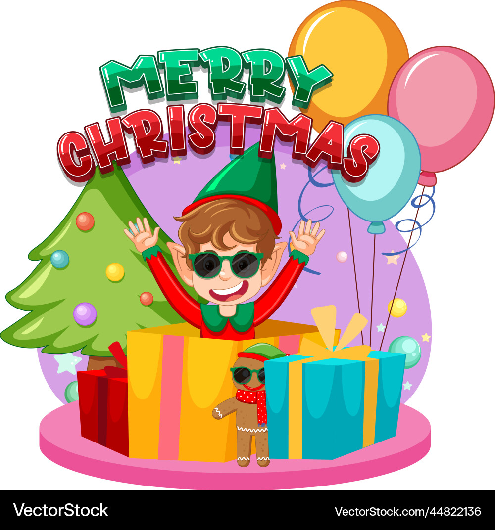 Merry christmas sign icon cartoon Royalty Free Vector Image