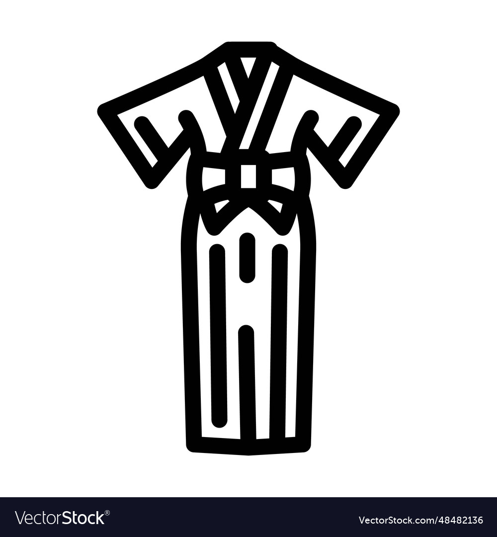 Miko shrine maiden shintoism line icon Royalty Free Vector