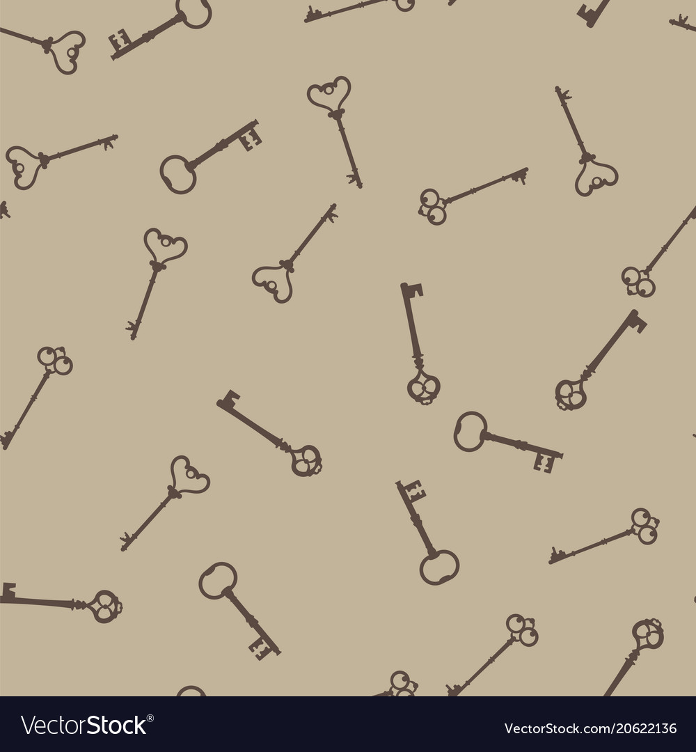 Pattern antique keys for locks different shapes Vector Image