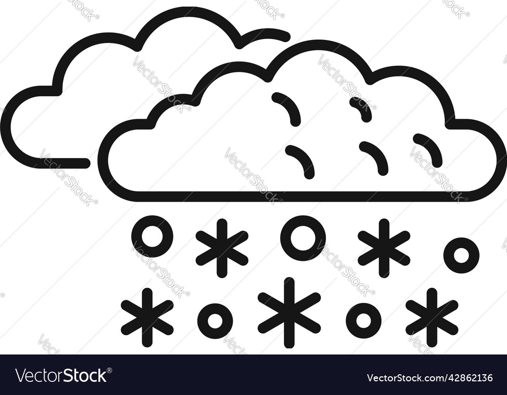 Rain Snow Cloud Icon Outline Cloudy Royalty Free Vector 