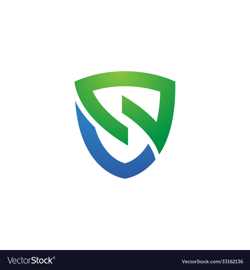 S letter shield design Royalty Free Vector Image