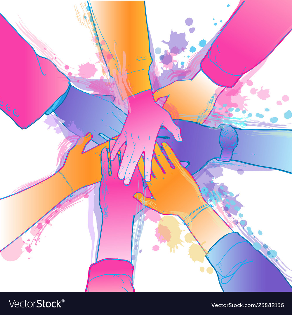Set hands isolated line Royalty Free Vector Image