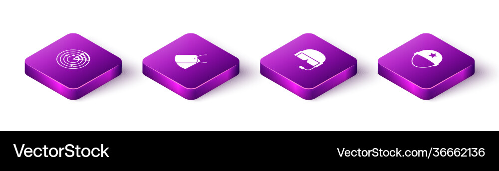 Set isometric radar with targets military dog Vector Image