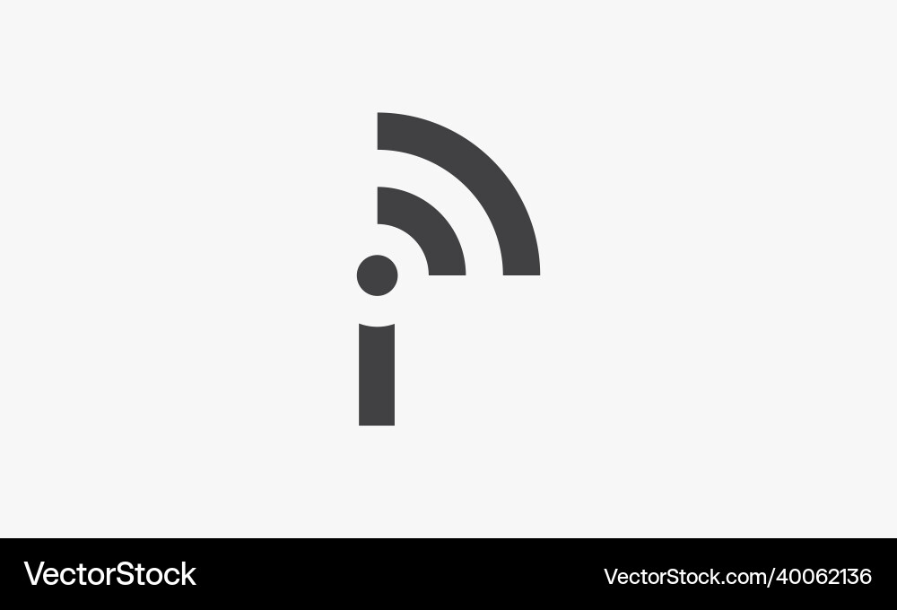 Signal i letter logo concept isolated on white Vector Image