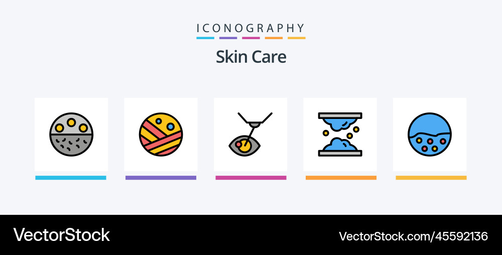 Skin line filled 5 icon pack including injury Vector Image
