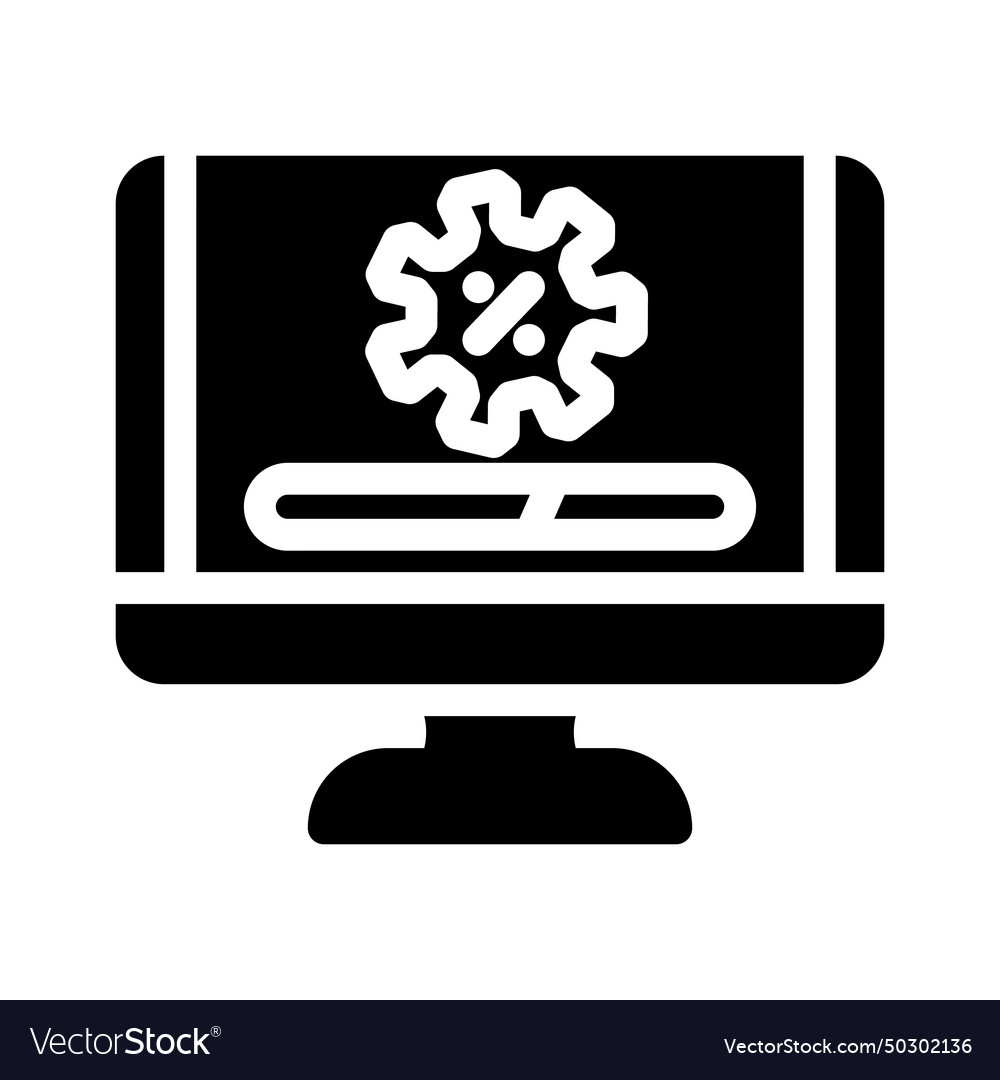 Software updates repair computer glyph icon Vector Image