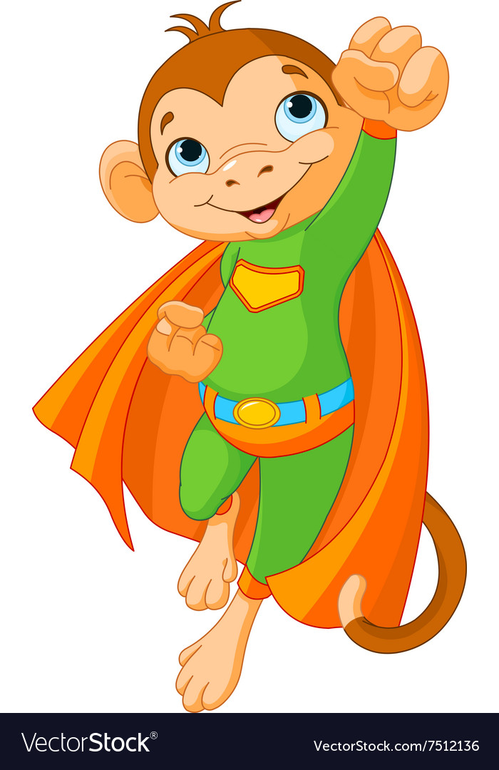 Super monkey Royalty Free Vector Image - VectorStock