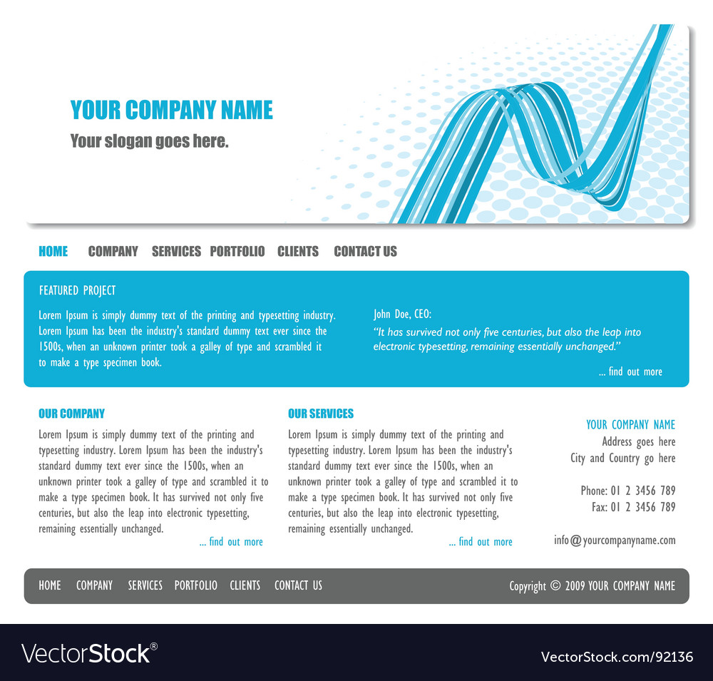Website template Royalty Free Vector Image - VectorStock