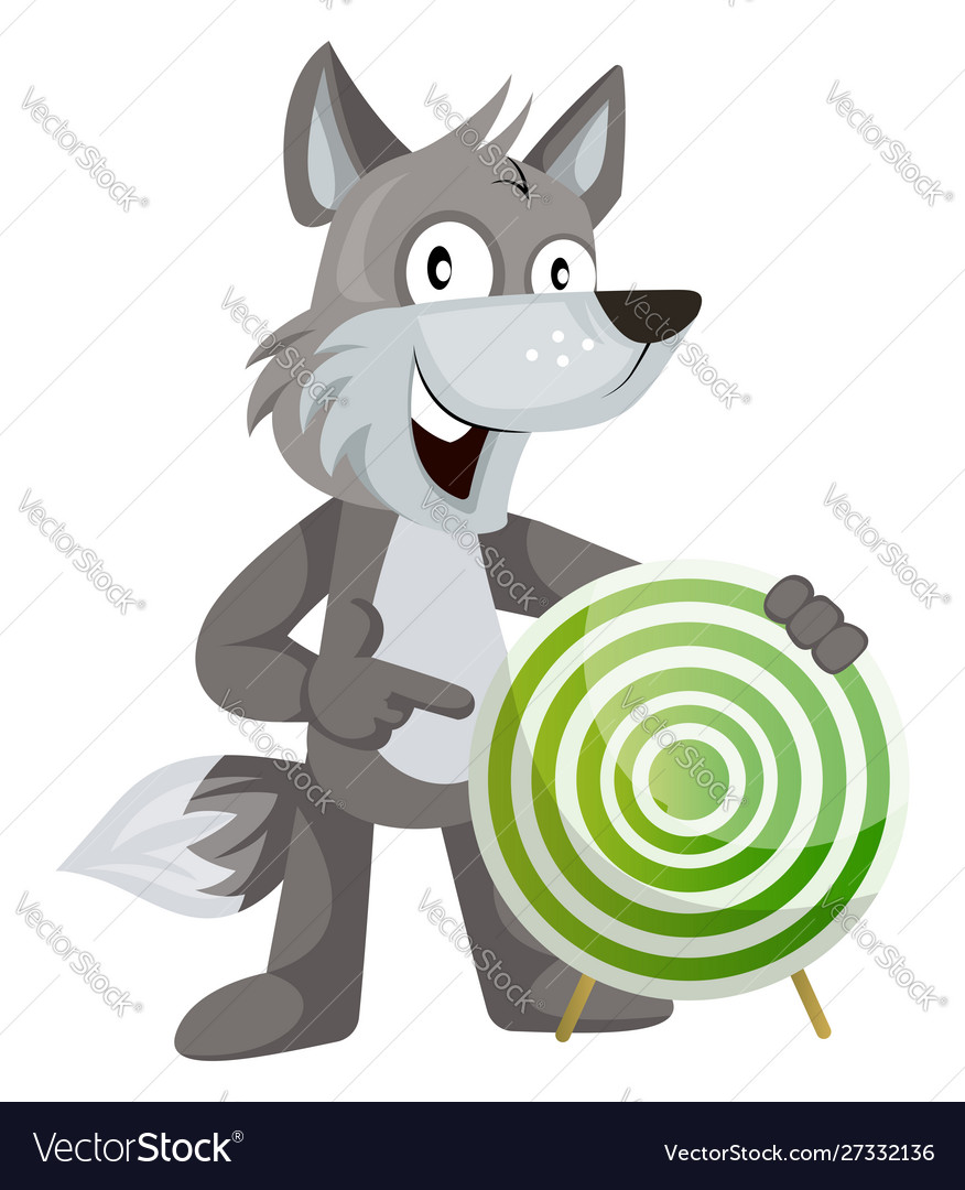 Wolf with target on white background Royalty Free Vector
