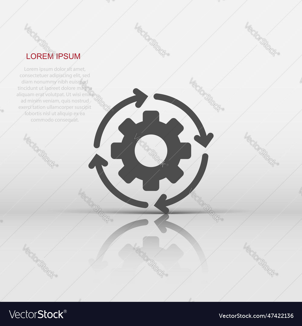 Workflow icon in flat style gear effective Vector Image