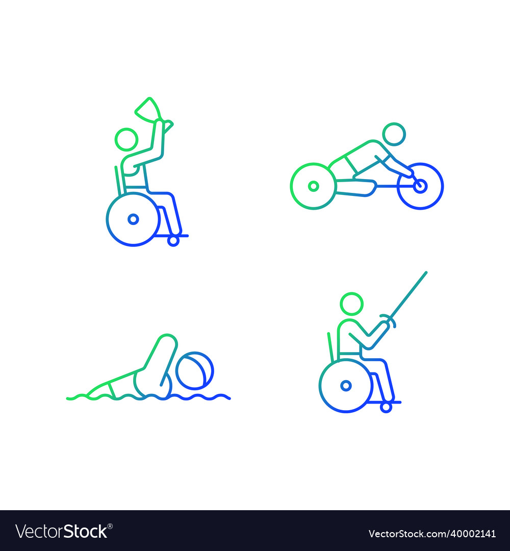 Adaptive contests gradient linear icons set Vector Image