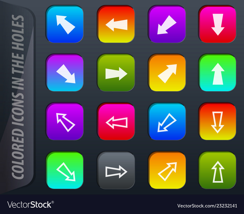 Arrows icons set Royalty Free Vector Image - VectorStock
