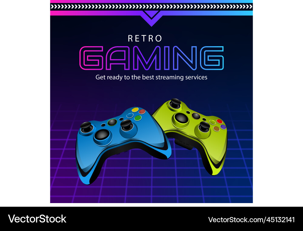 Banner design of retro gaming Royalty Free Vector Image