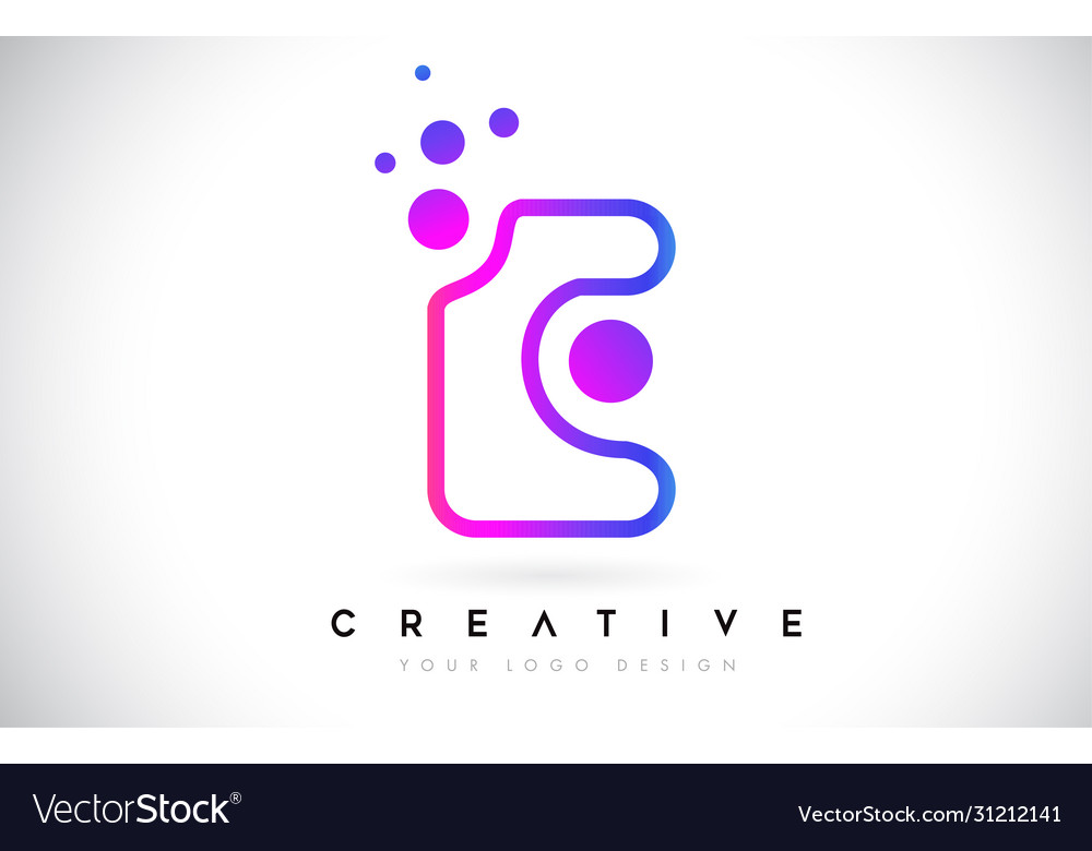 Dots letter e logo e letter design with Royalty Free Vector
