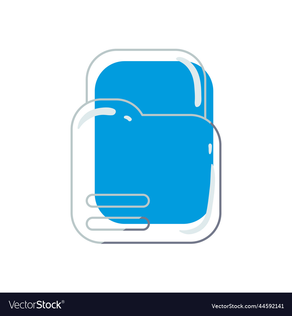Flat glassmorphism folder Royalty Free Vector Image