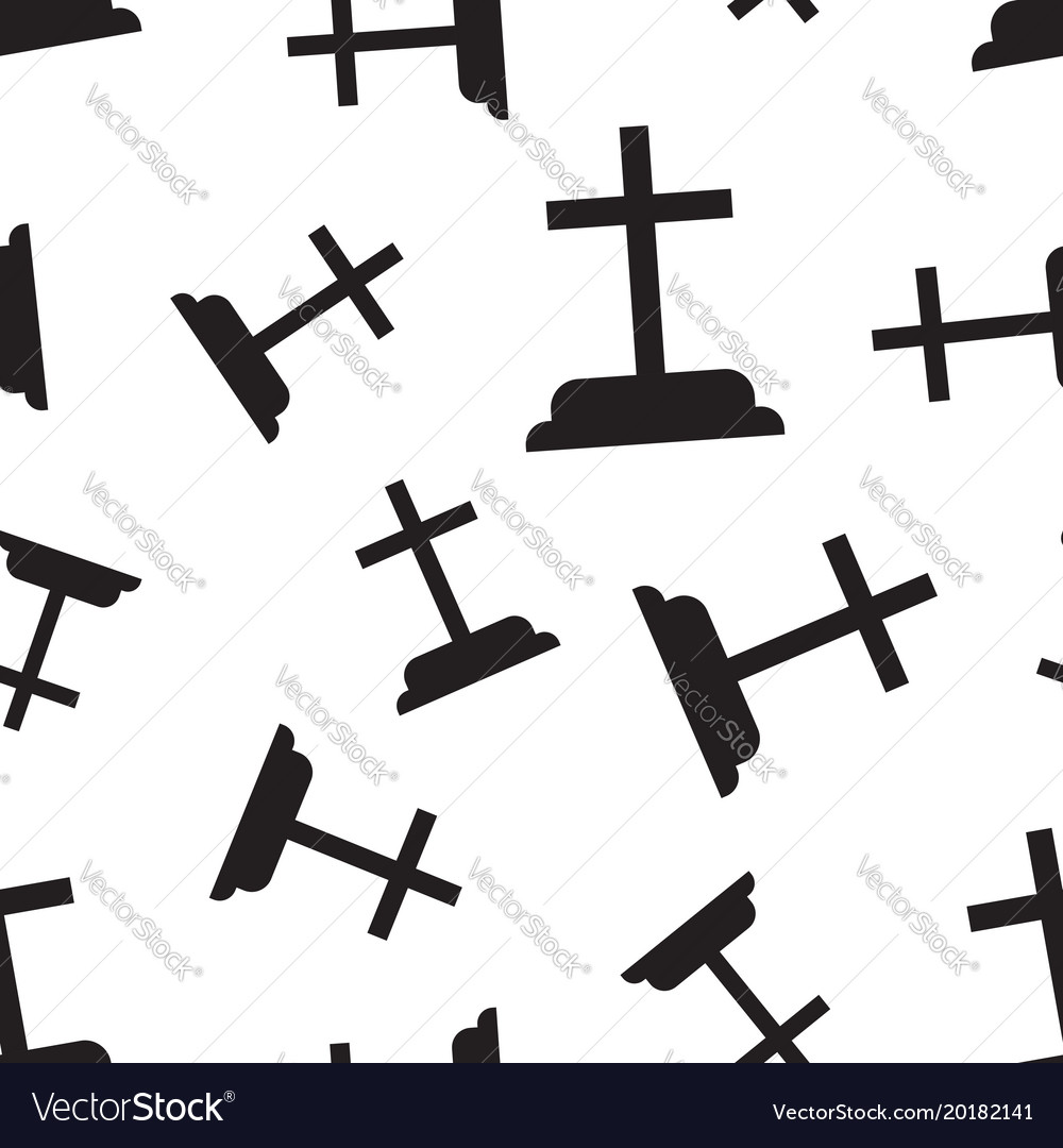 Halloween grave seamless pattern background Vector Image