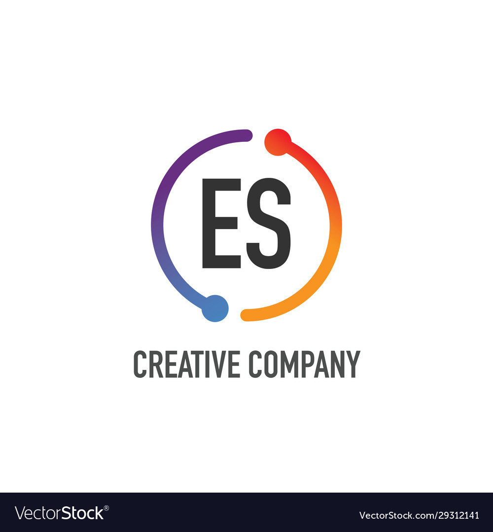Initial letter es creative circle logo design Vector Image