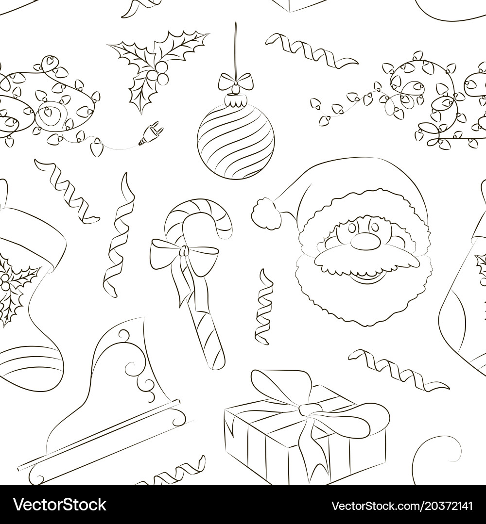 Merry christmas set pattern Royalty Free Vector Image