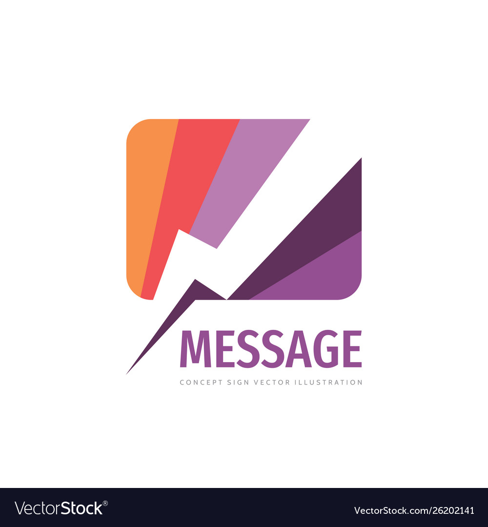 Message concept logo template design Royalty Free Vector