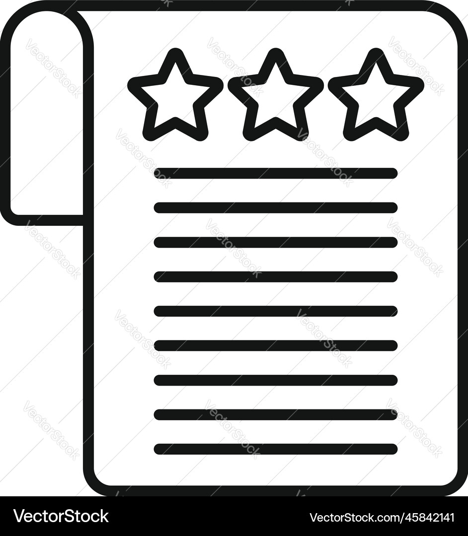 Paper ranking icon outline star medal Royalty Free Vector