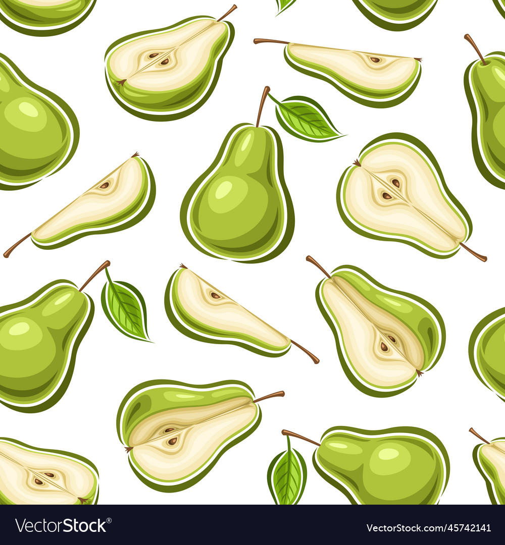 Pear seamless pattern Royalty Free Vector Image