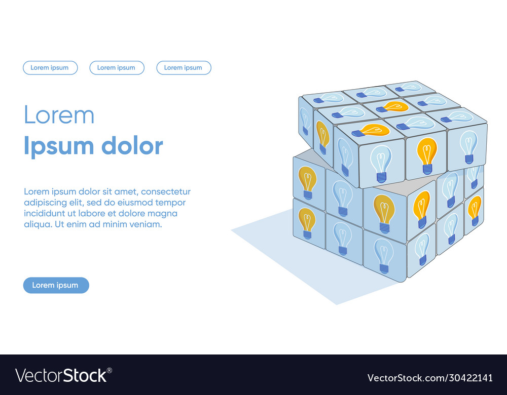 Problem solving flat landing page template Vector Image