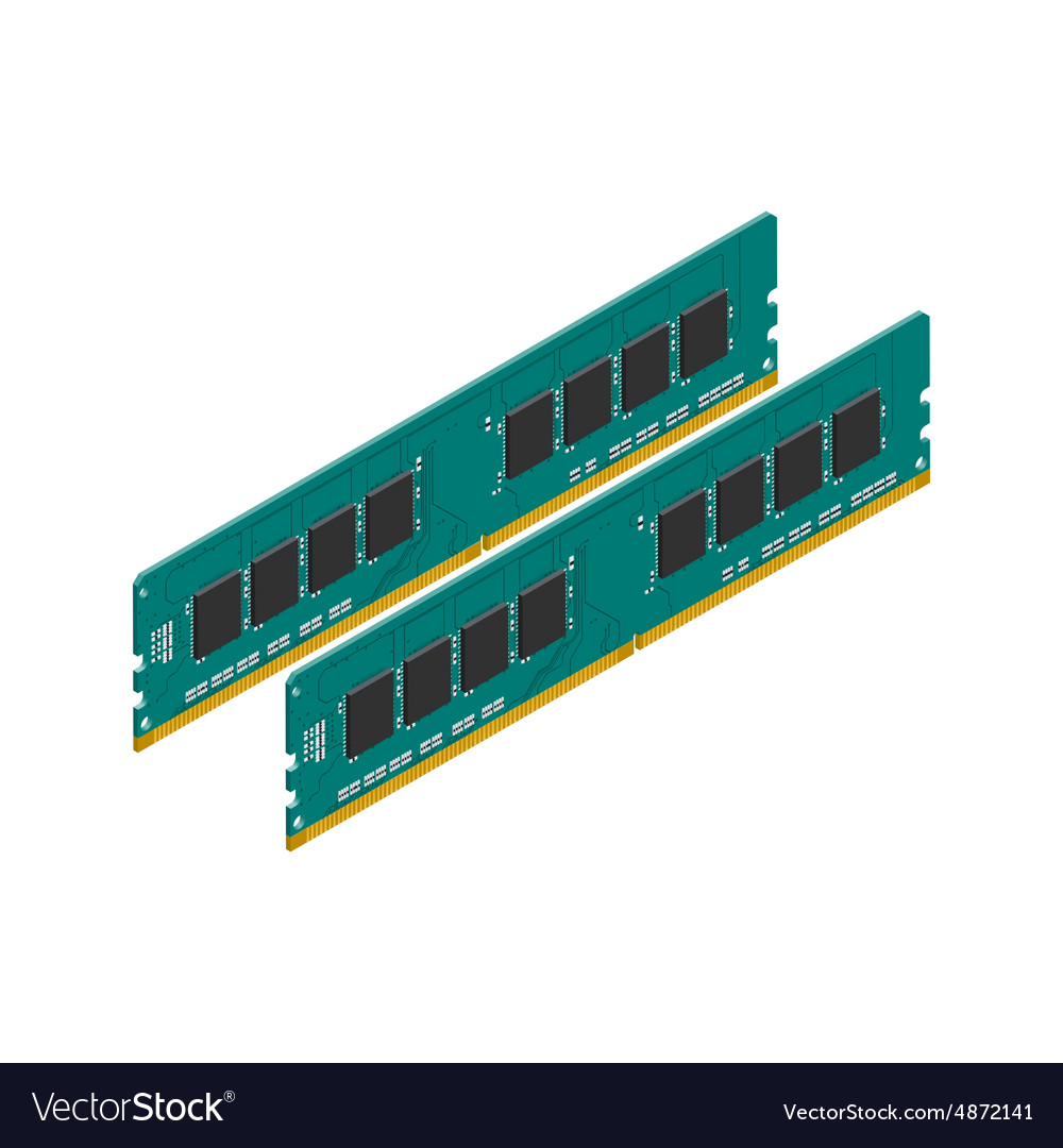 Random access memory detailed isometric icon Vector Image
