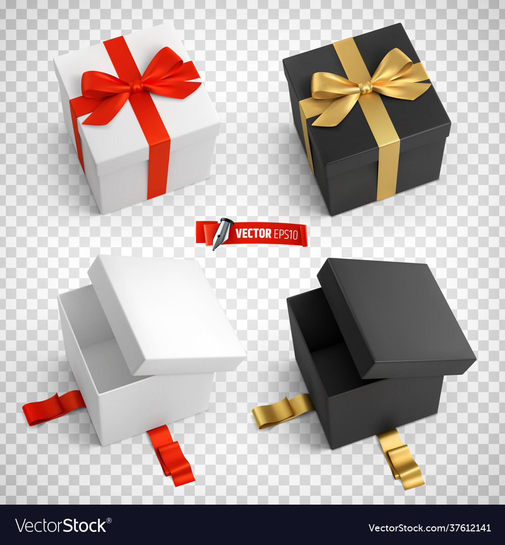 Realistic gift boxes Royalty Free Vector Image