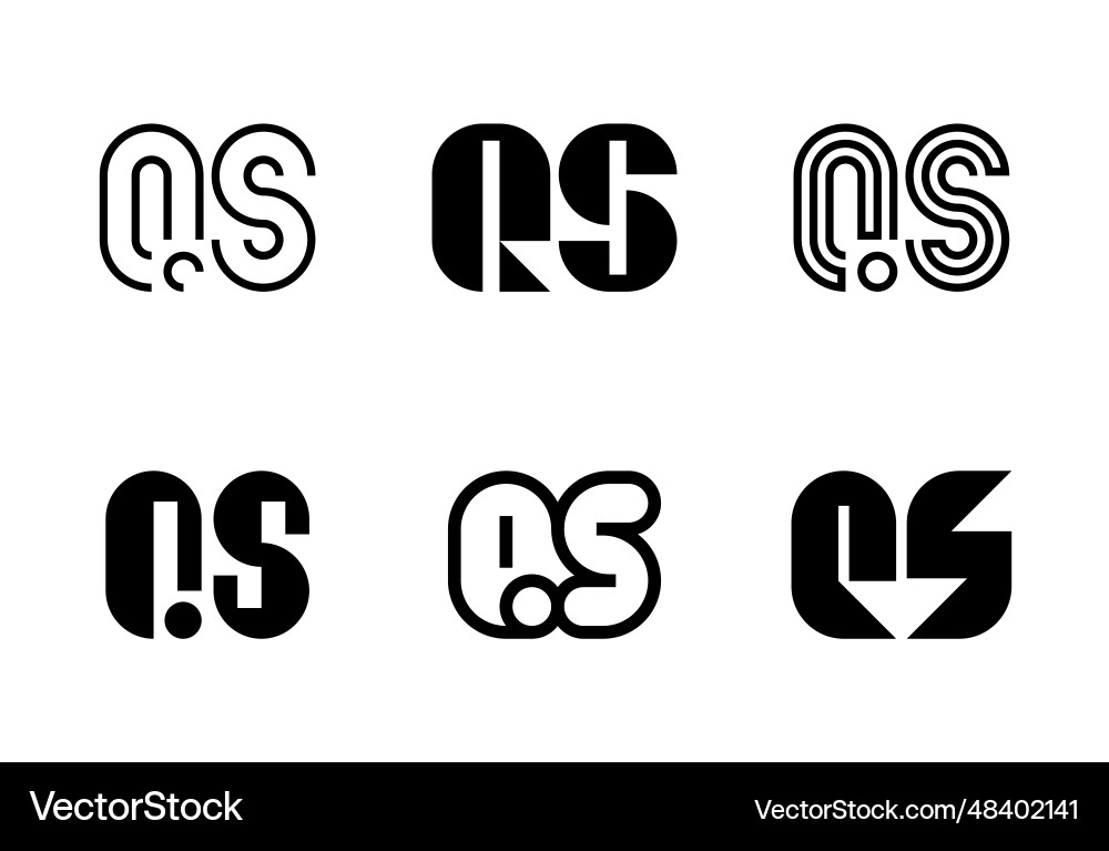 Set of letter qs logos Royalty Free Vector Image