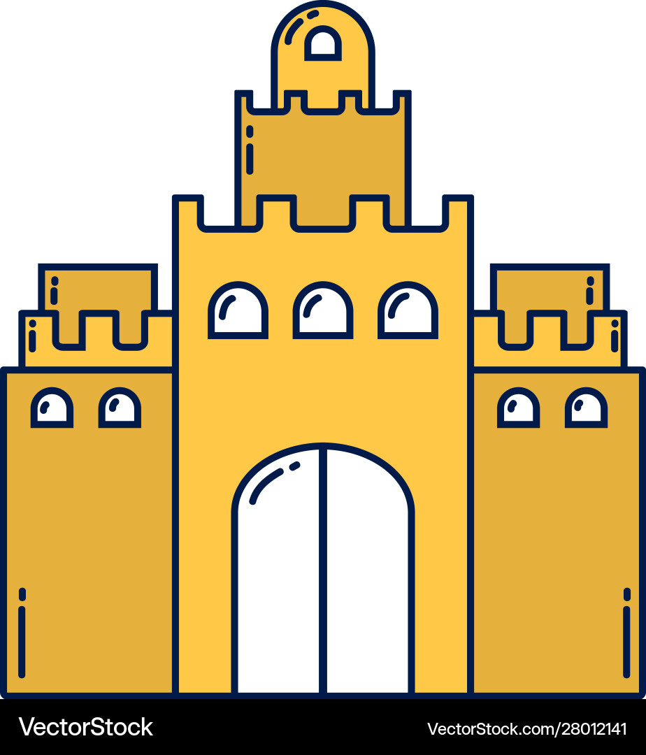 Summer sand castle beach detailed style Royalty Free Vector