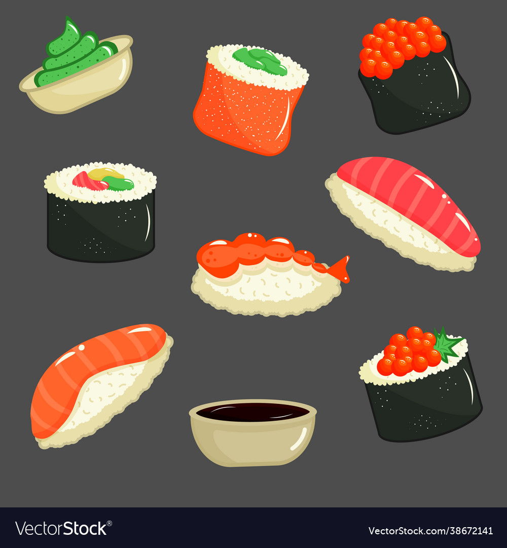 Sushi set Royalty Free Vector Image - VectorStock