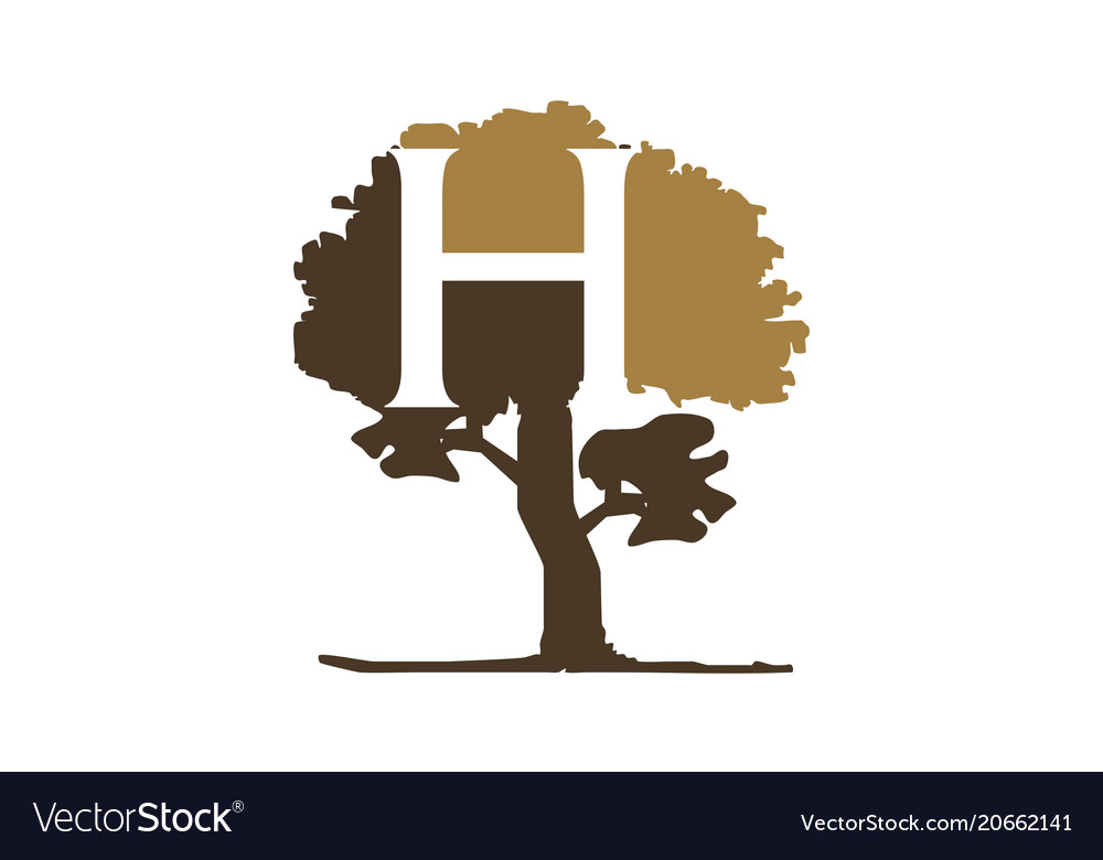 Tree letter h Royalty Free Vector Image - VectorStock