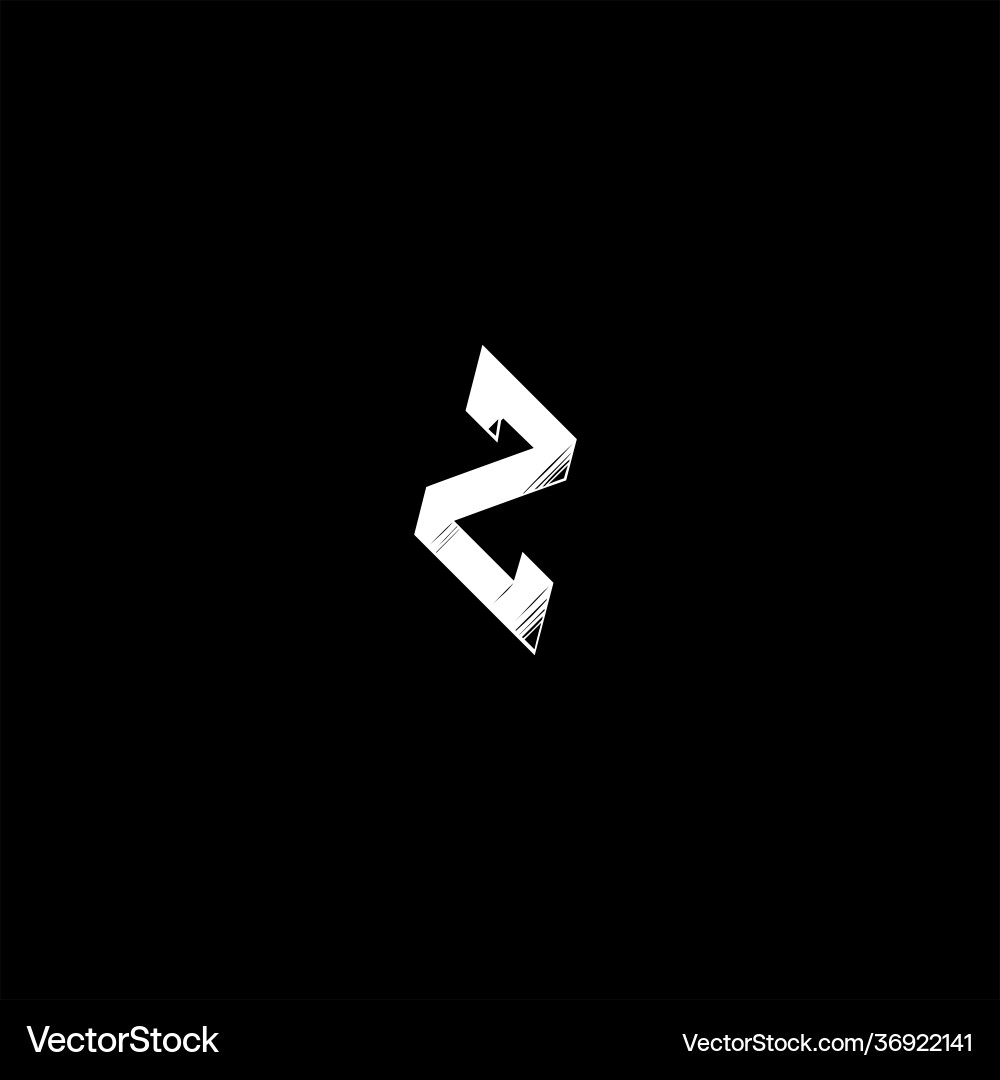 Z letter logo abstract design on black color Vector Image