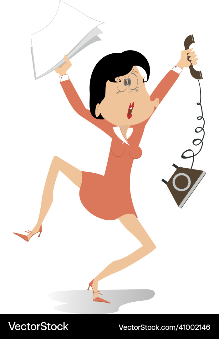 Angry and upset businesswoman Royalty Free Vector Image